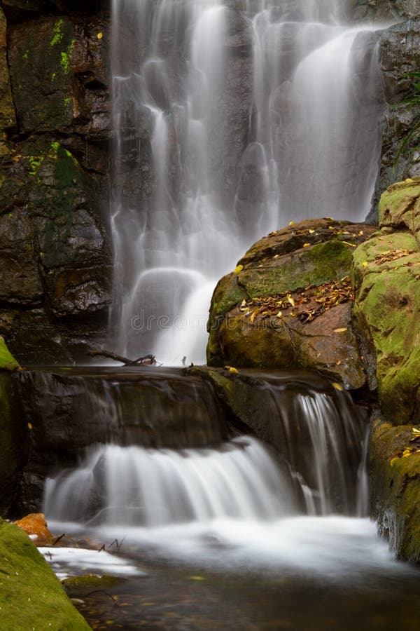 Waterfall and rocks stock image. Image of mossy, blur - 10813247