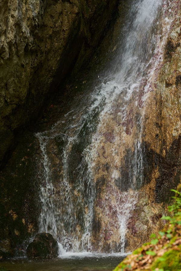 Forest Waterfall Over Mossy Rocks Stock Image - Image of scenic, moss ...