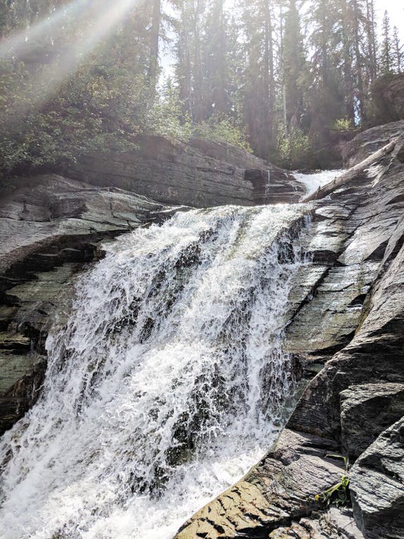 Waterfall Pouring Down Rocks Stock Photo - Image of flow, foam: 179451158