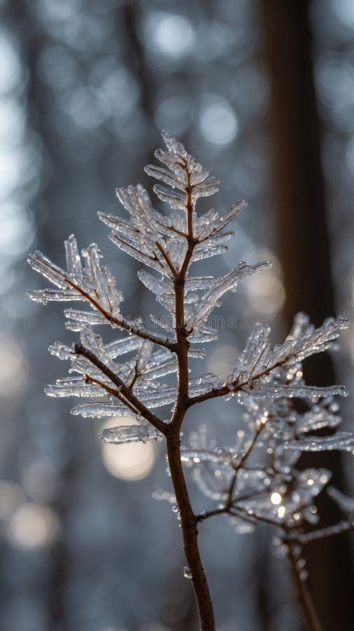A Forest Where the Trees are Made of Ice, Their Branches Sparkling in ...