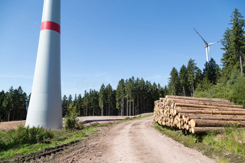 Forest_windfarm stock photo. Image of wind, germany - 304907688