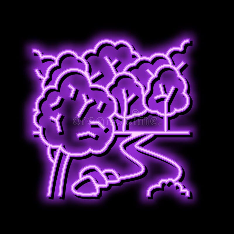 Forest Yellow Autumn Neon Glow Icon Illustration Stock Vector ...