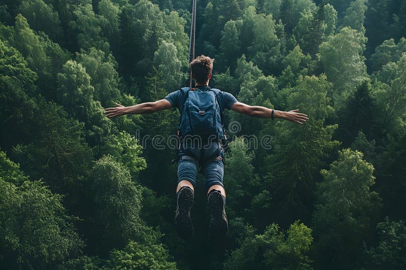 Forest Leap of Faith stock illustration. Illustration of green - 375594028