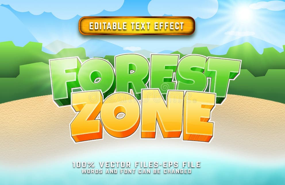 Forest Zone 3d Cartoon Text Effect Premium Vectors Stock Vector ...