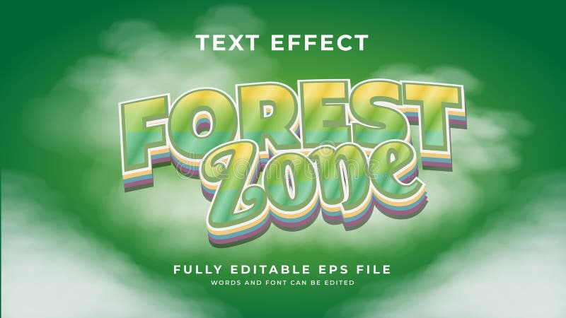 Vector Forest Zone Editable Text Effect Stock Vector - Illustration of ...