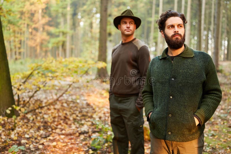 Forester Team on a Tour in the Woods Stock Image - Image of sustained ...