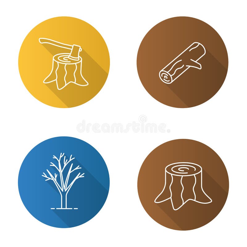Forestry Linear Icons, Signs, Symbols Vector Line Illustration Set ...