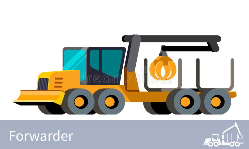 Forestry Log Forwarder Vehicle Icon Stock Vector - Illustration of view ...
