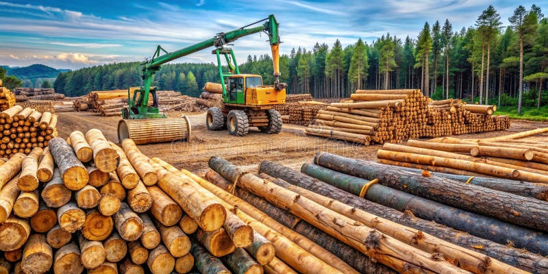 Forestry Machinery Efficiently Processing Logs in a Sustainable Timber ...