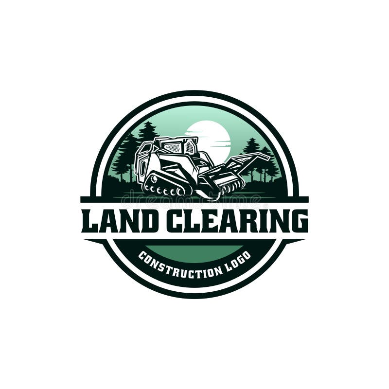 Forestry Mulching Machine Isolated Logo with Emblem Style Stock Vector ...