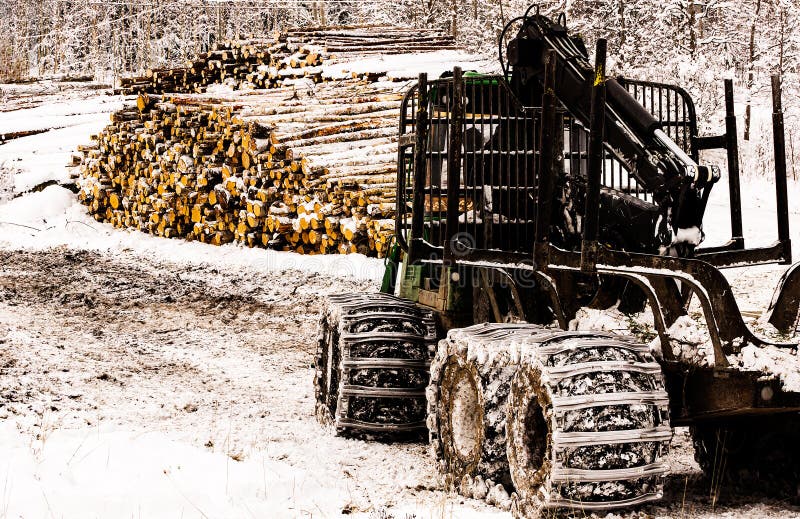 Forestry tractor stock image. Image of logging, industrial - 49342329