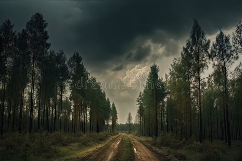 Forests with Dramatic Skies and Storm Clouds for Dramatic Effect Stock ...