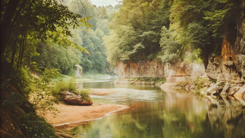 Forests and rivers stock illustration. Illustration of foliage - 347065166