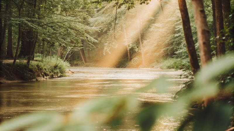 Forests and rivers stock illustration. Illustration of peaceful - 347065192