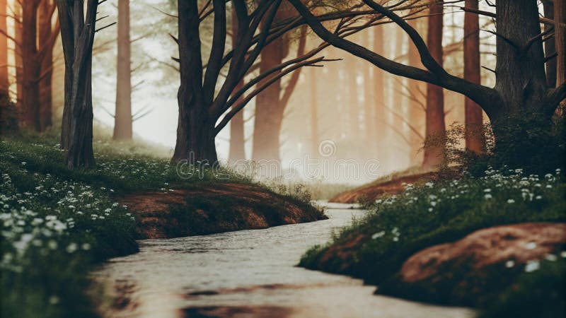 Forests and rivers stock illustration. Illustration of blue - 347065213