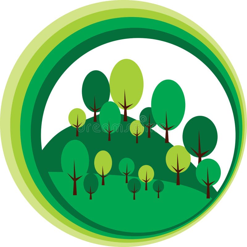 Forests Trees Cut Out in the Form of a Circle Stock Vector ...