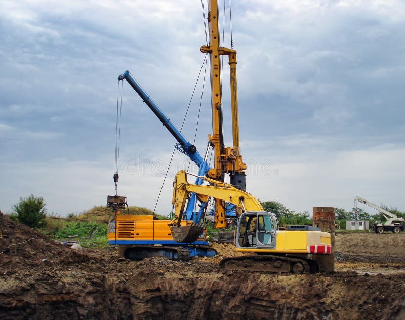 Foreuse Sur Le Chantier De Construction Photo stock - Image du matériel ...