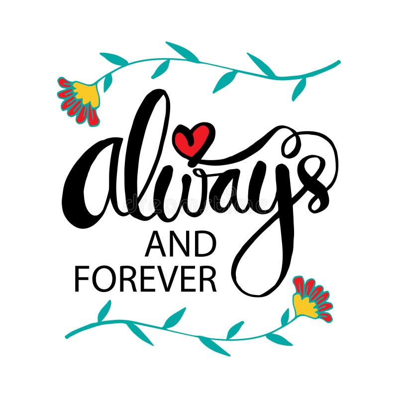 Forever In My Heart Hand Lettering Calligraphy. Stock Vector ...