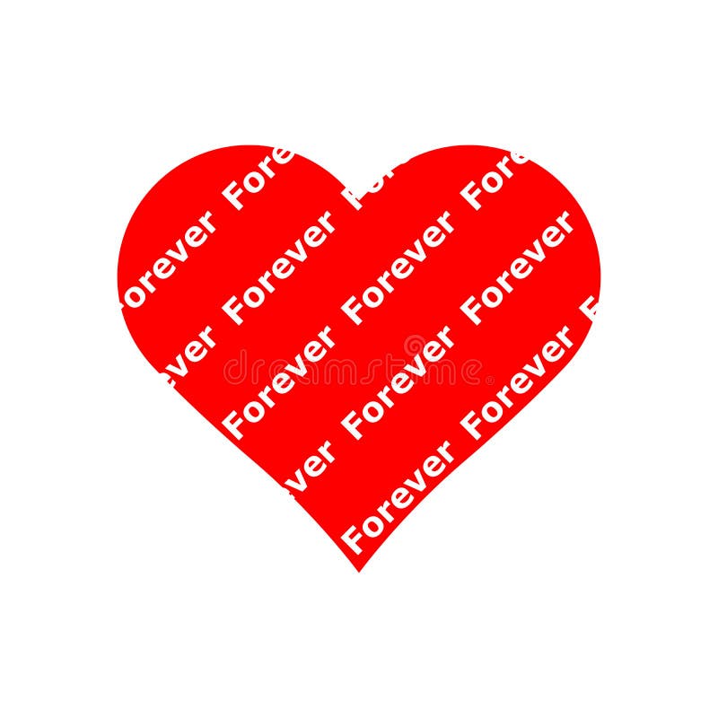 Forever Pattern in Red Heart Sign. Stock Illustration - Illustration of ...
