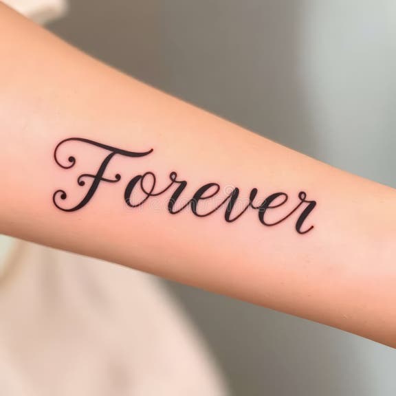 "Forever" Tattoo Script on a Forearm Stock Photo - Image of symbol, stylish: 365250448
