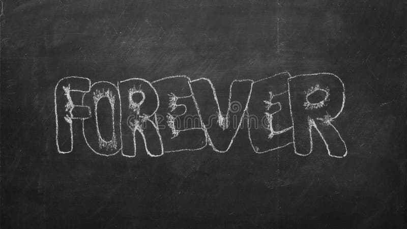 Forever Text Written on Black Chalkboard Stock Image - Image of ...