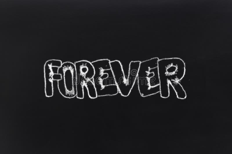Forever Text Written on Black Chalkboard Stock Photo - Image of ...