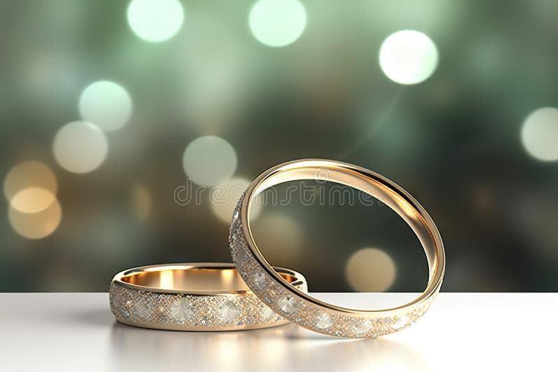 Forever United a Pair of Gold Wedding Rings with Bokeh Background ...