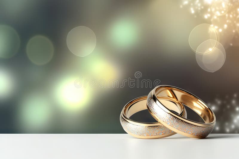 Forever United a Pair of Gold Wedding Rings with Bokeh Background ...