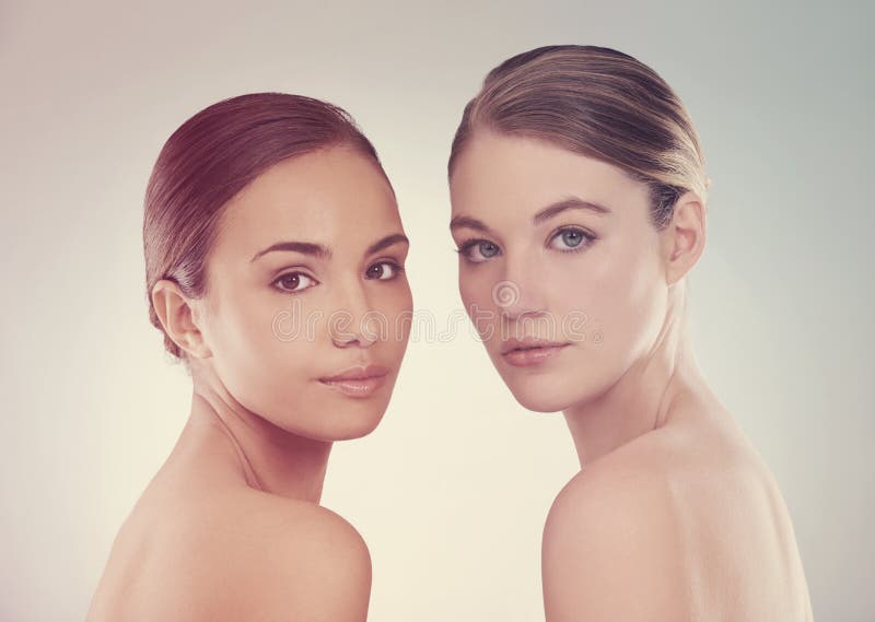 Forever Young and Beautiful. Studio Beauty Shot of a Two Young Models ...
