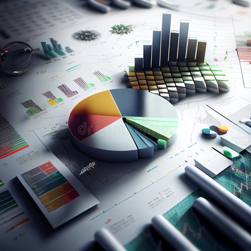 Forex Chart with Statistic Data and Market Quotes on Digital Screen ...