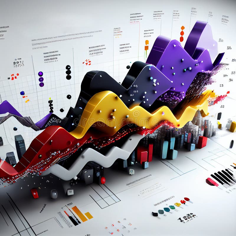 Forex Chart with Statistic Data and Market Quotes on Digital Screen ...