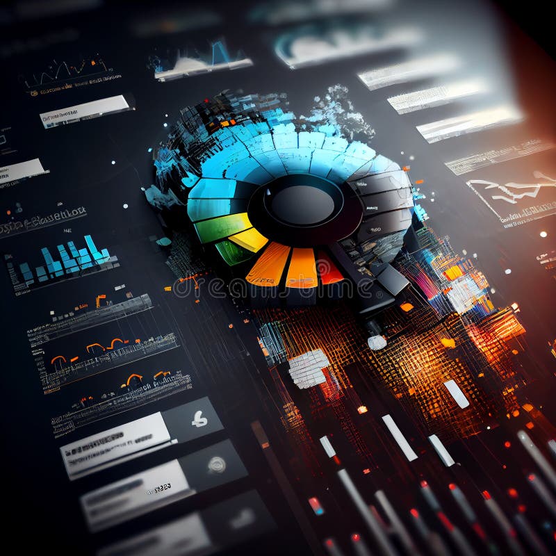 Forex Chart with Statistic Data and Market Quotes on Digital Screen ...