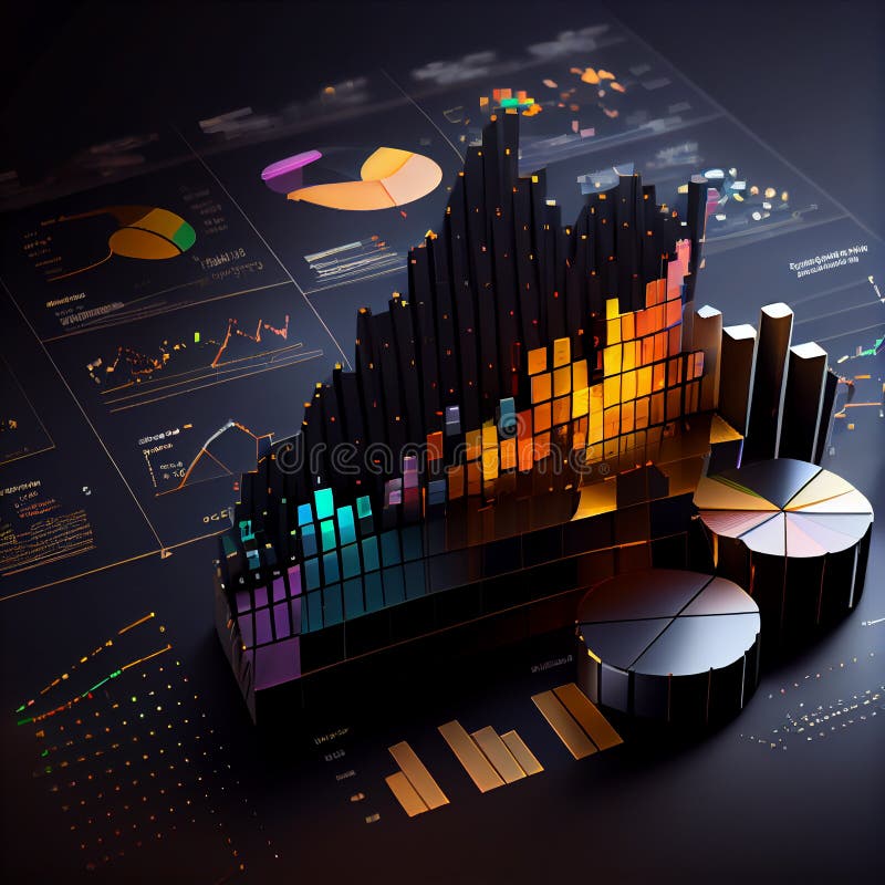 Forex Chart with Statistic Data and Market Quotes on Digital Screen ...