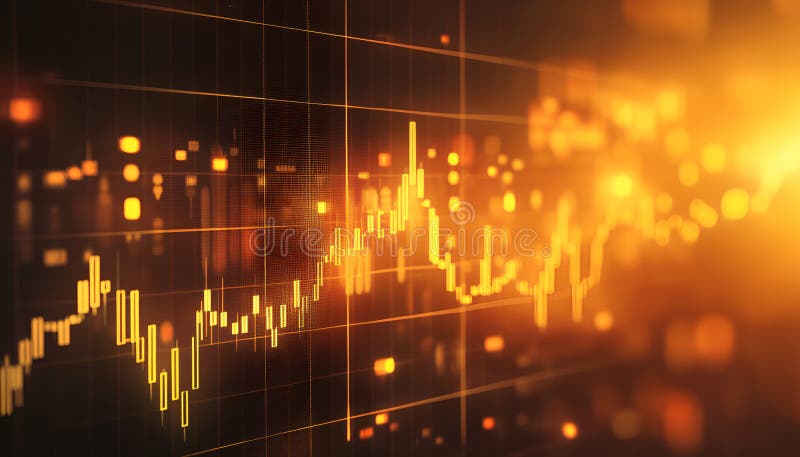 Forex Gold Trading Background with Glowing Graph Stock Image - Image of ...