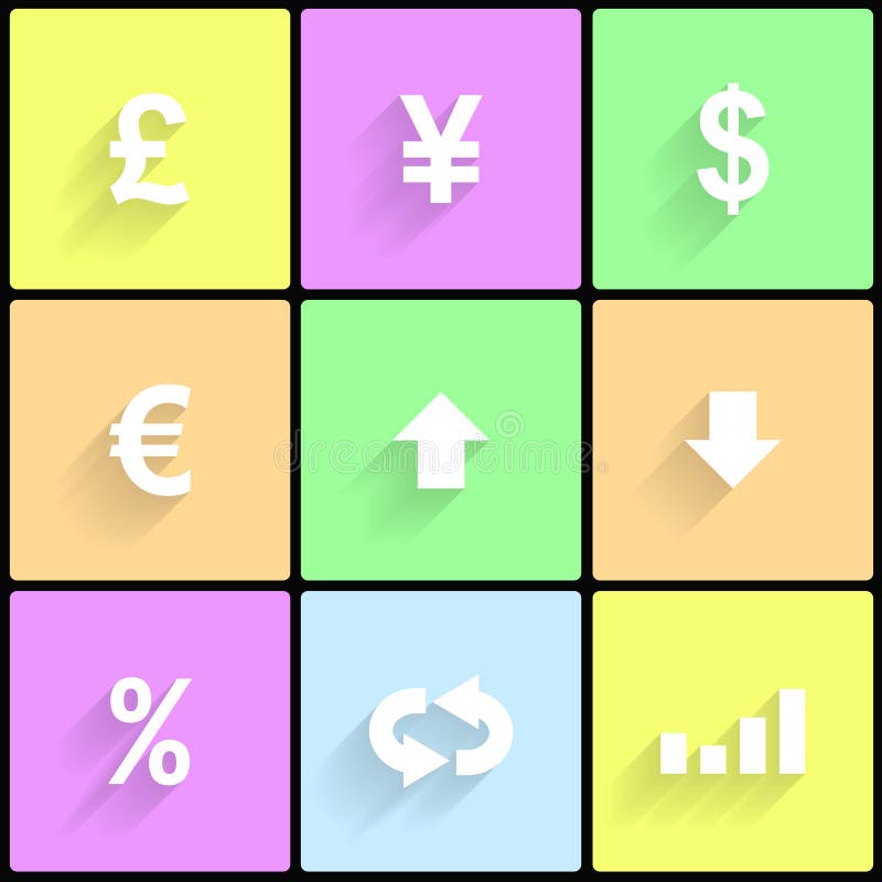 Forex icons stock vector. Illustration of market, plastic - 34991319