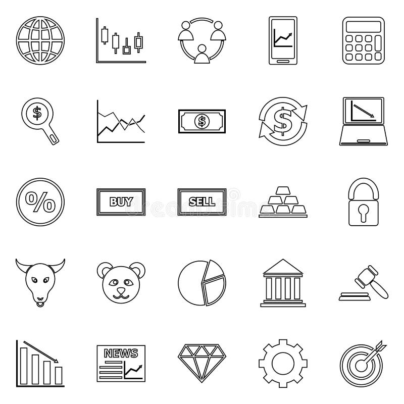 Forex Icons on White Background Stock Vector - Illustration of trade ...