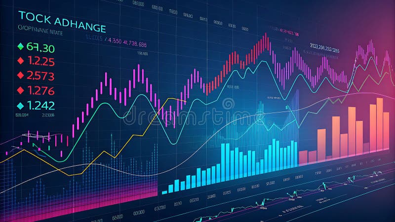 Forex Market Trends and Stock Data Visualization Stock Illustration ...