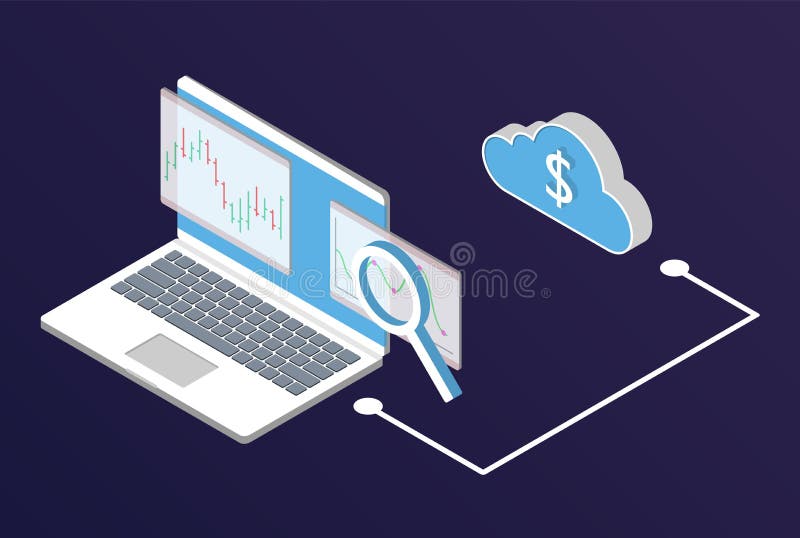 Forex Stock Chart. Isometry Notebook with Stock Data Chart Stock Vector ...