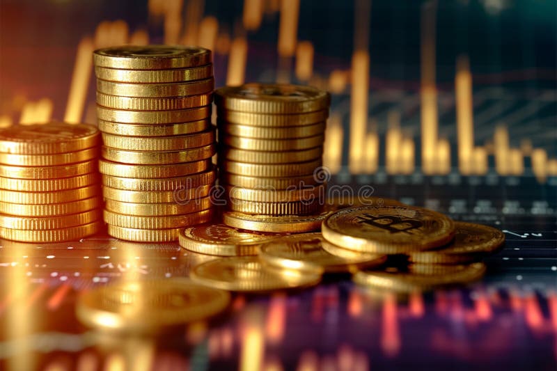 Forex Trading Concept Coin and Graph Chart for Financial Analysis Stock ...