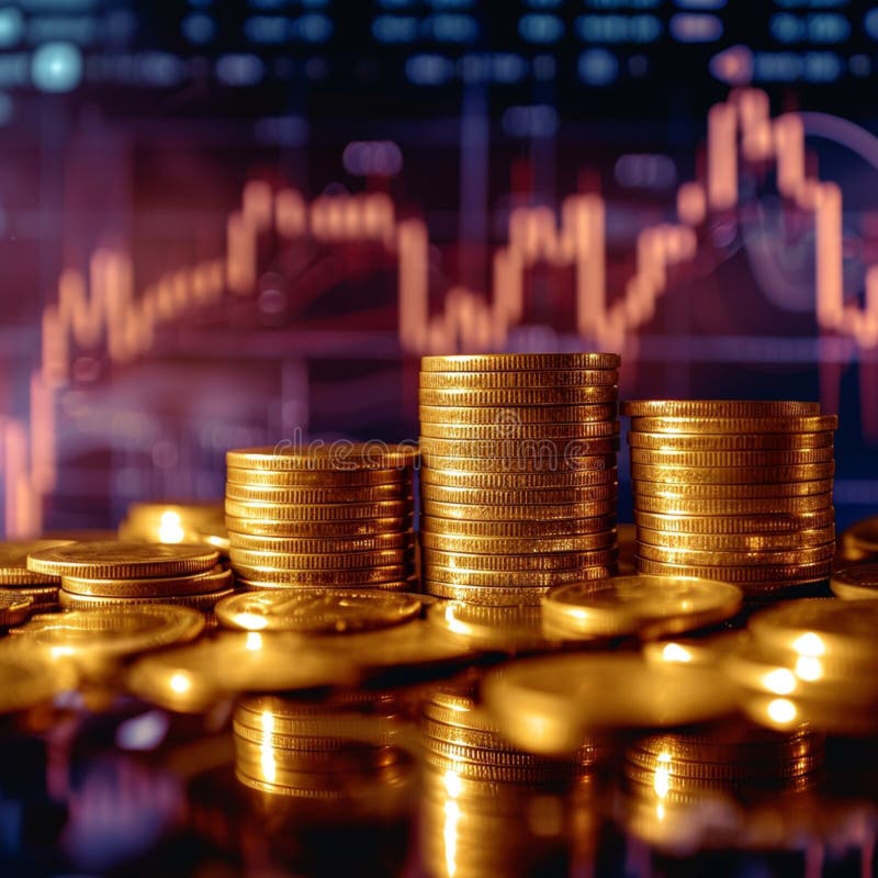 Forex Trading Concept Coin and Graph Chart for Financial Analysis Stock ...