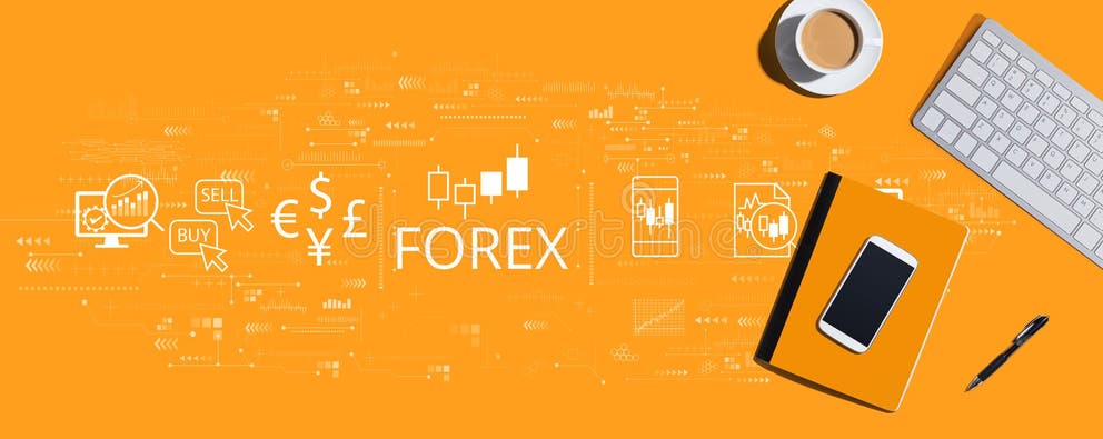 Forex Trading Concept with Computer Keyboard and Office Items Editorial ...