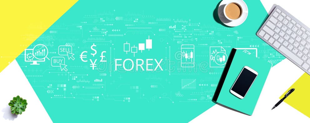 Forex Trading Concept with Computer Keyboard and Office Items Editorial ...