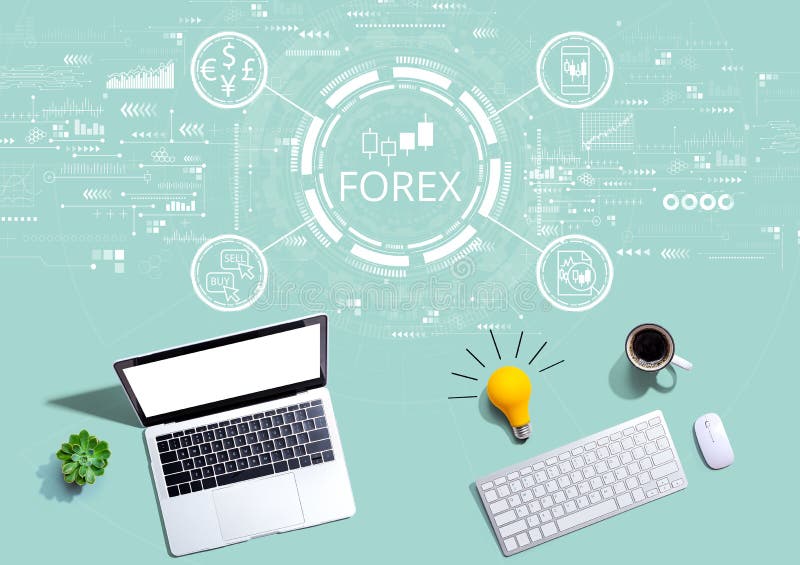 Forex Trading Concept with Computers with a Light Bulb Editorial ...