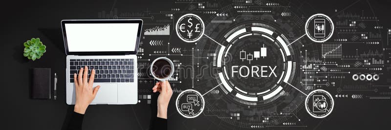 Forex Trading Concept with Person Using a Laptop Editorial Photography ...