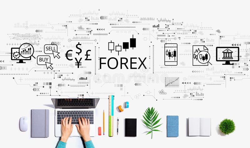 Forex Trading Concept with Person Using a Laptop Stock Photo - Image of ...