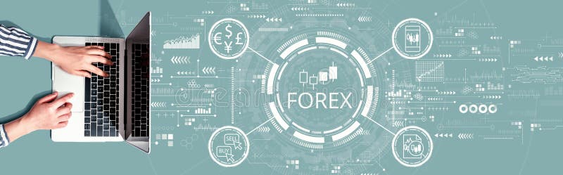 Forex Trading Concept with Person Using a Laptop Editorial Photo ...