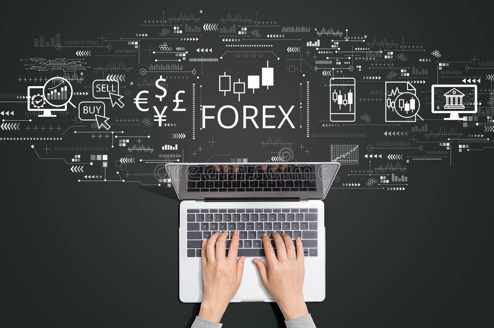 Forex Trading Concept with Person Using Laptop Editorial Image - Image ...