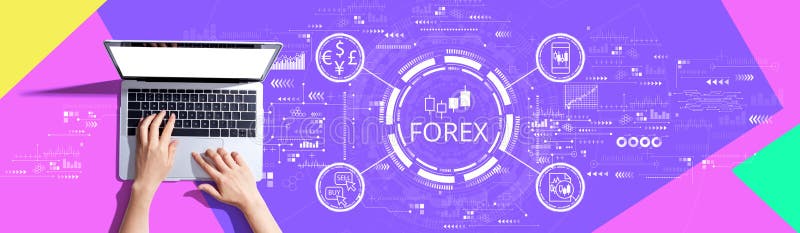 Forex Trading Concept with Person Using a Laptop Editorial Photo ...