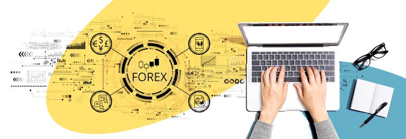 Forex Trading Concept with Person Using a Laptop Editorial Photography ...
