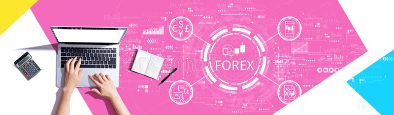 Forex Trading Concept with Person Using a Laptop Editorial Image ...